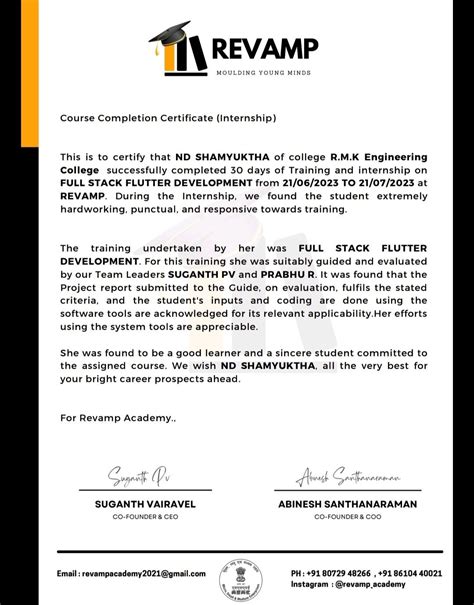 Flutter Mobileappdevelopment Learningneverstops N D Shamyuktha