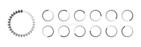 Circular Loading Buffering Icons Vector Set Video Ready For Animation