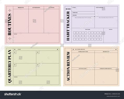 Printable Daily Routine Planner Vector Template Stock Vector Royalty Free 2396035199