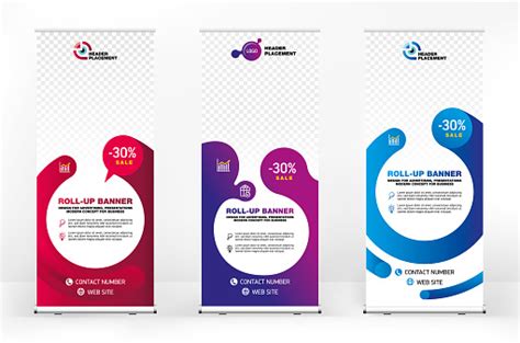 광고 배너 롤업 프리젠 테이션 표지 전시회 거리 광고를위한 휴대용 배너 컨퍼런스 및 세미나배너를위한 현대적인 디자인 옵션 세트 0명에 대한 스톡 벡터 아트 및 기타 이미지