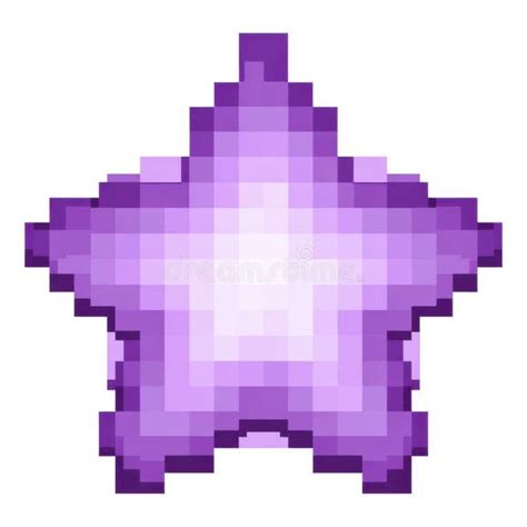Purple Pixel Star Digital Gradient Art On White Stock Illustration