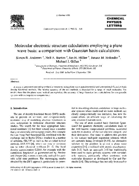 Pdf Molecular Electronic Structure Calculations Based On The Dirac Coulomb Breit Hamiltonian