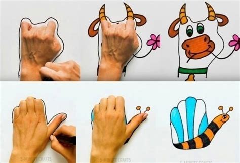 РИСУЕМ ЖИВОТНЫХ С ПОМОЩЬЮ ЛАДОШЕК ДЕТСКОЕ ТВОРЧЕСТВО • Поделки и игры для детей ВКонтакте