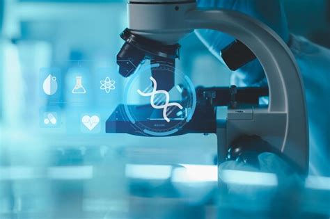 Premium Photo Female Medic In Uniform Working With Microscope Making Analysis At The