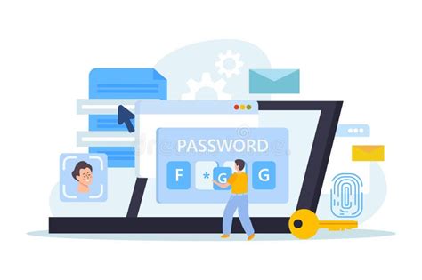 Password Data Protection Composition Stock Vector Illustration Of