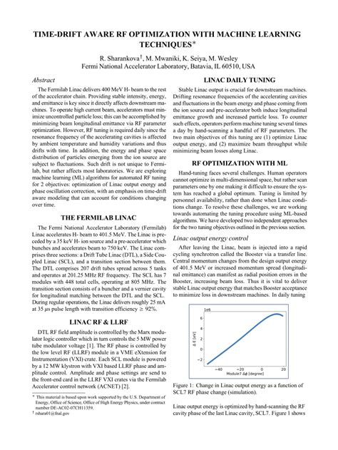 Pdf Time Drift Aware Rf Optimization With Machine Learning Techniques