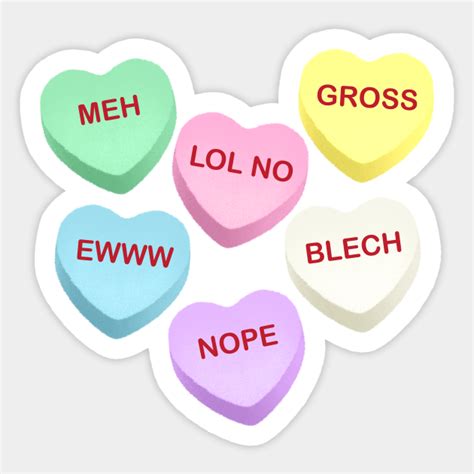 Rude Candy Hearts Anti Valentines Sticker Teepublic