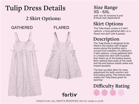Tulip Dress Sewing Pattern Corset Style Size Xs 6xl Pdf Pattern Etsy