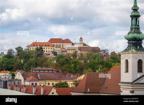 Aerial View Of Brno With Spilberk Castle Brno Czech Republic Stock