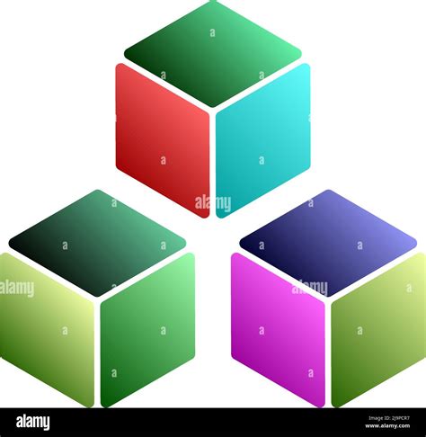 Isometric Cube Element Icon Cubist Abstract 3d Shape Stock Vector Illustration Clip Art