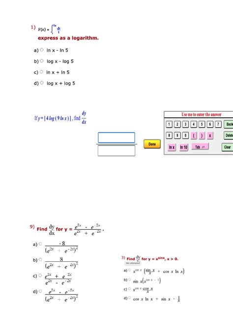 Solved F X Express As A Logarithm A In X Chegg Com