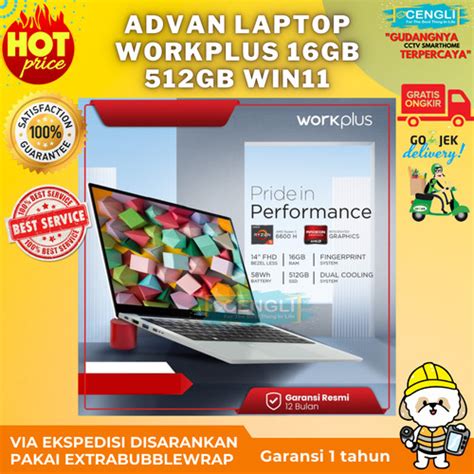 Promo Advan Laptop Workplus Amd Ryzen H Fhd Gb Gb Ssd Win Kota Surabaya