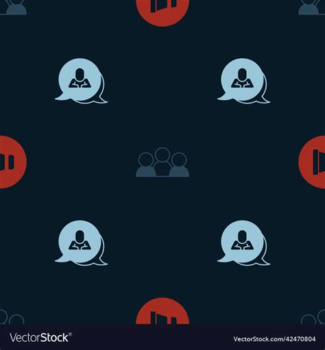 set speaker volume meeting and speech bubble chat vector image
