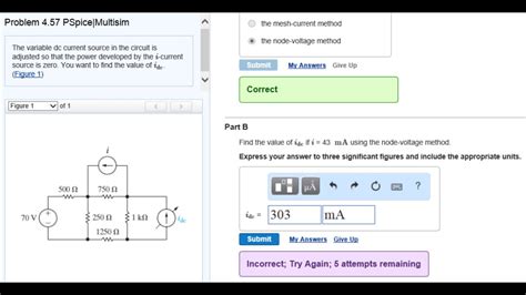 Solved Problem 457 Pspicelmultisim The Mesh Current Method