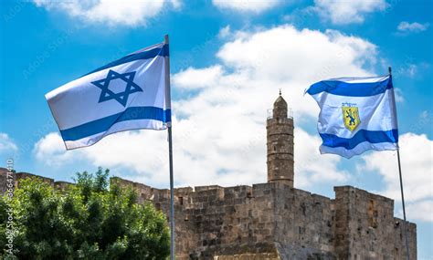 Jerusalem And Israeli Flags Put Up In Celebration Of Jerusalem Day By