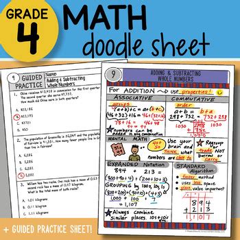 Math Doodle Adding Subtracting Whole Numbers So EASY To Use PPT Included