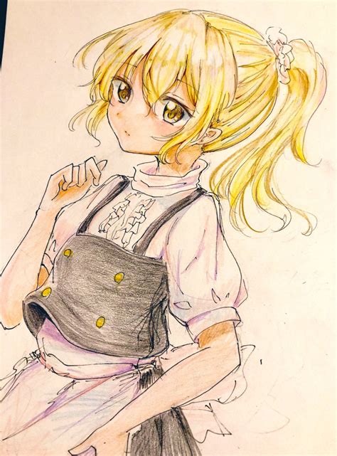 Safebooru 1girl Apron Black Overalls Black Skirt Black Vest Blonde