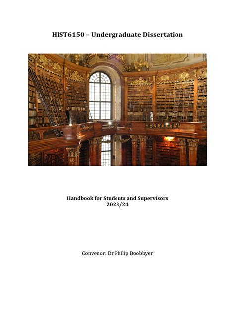 Hist6150 Dissertation Handbook 2023 24 Pdf Thesis Libraries