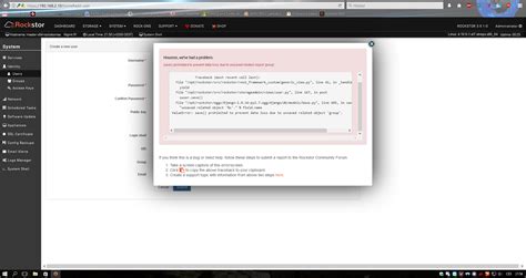 Error When Adding New User Support Rockstor Community Forum