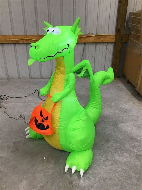 5ft Gemmy Airblown Inflatable Prototype Halloween Green Dragon 226443