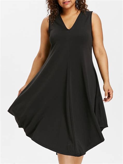 Plus Size Asymmetric V Neck Dress Plus Size Outfits Midi Dress