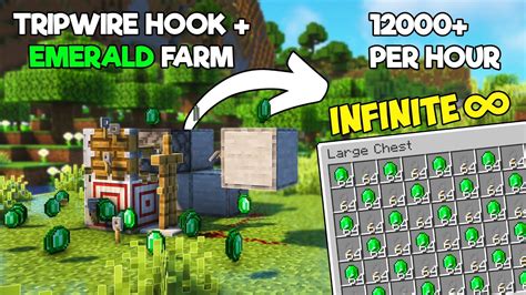 Super Easy Automatic Tripwire Hook And Emerald Farm For Minecraft 26