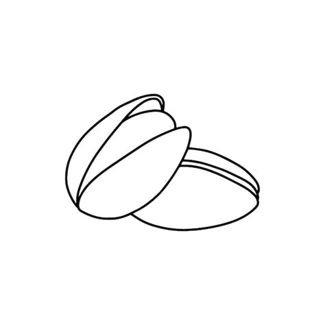 흑백 일러스트레이션으로 피스타치오 아이콘 도들 프리미엄 벡터