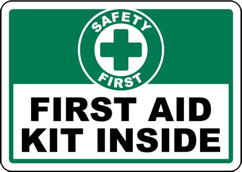 First Aid Kit Inside Sign Printable