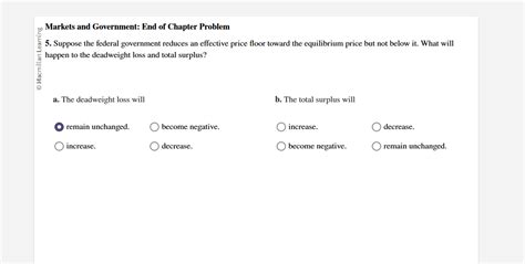 [solved] Macmillan Learning Markets And Government Solutioninn