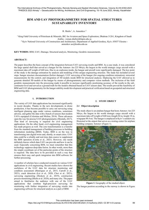 Pdf Bim And Uav Photogrammetry For Spatial Structures Sustainability Inventory