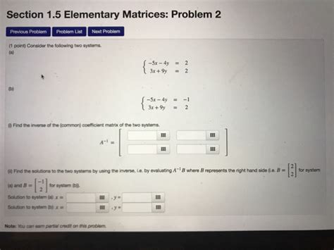 solved section 1 5 elementary matrices problem 2 previous
