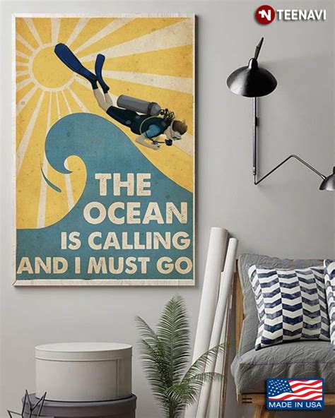 Vintage Scuba Diving Diver The Ocean Is Calling And I Must Go TeeNavi