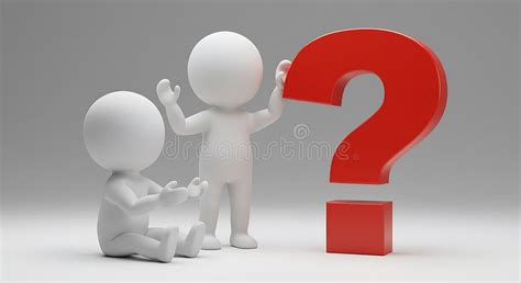 Figurines With Question Mark Representing Questions And Problem Solving Stock Illustration