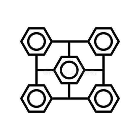 Molecular Icon Vector Isolated On White Background Molecular Sign Thin Line Design Elements