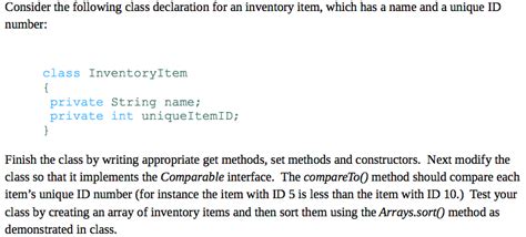 Solved Consider The Following Class Declaration For An Chegg