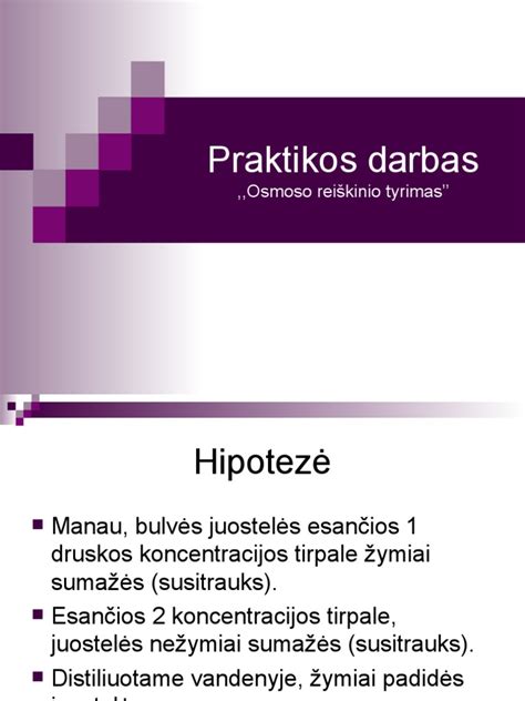 Praktikos Darbas Osmosas Pdf