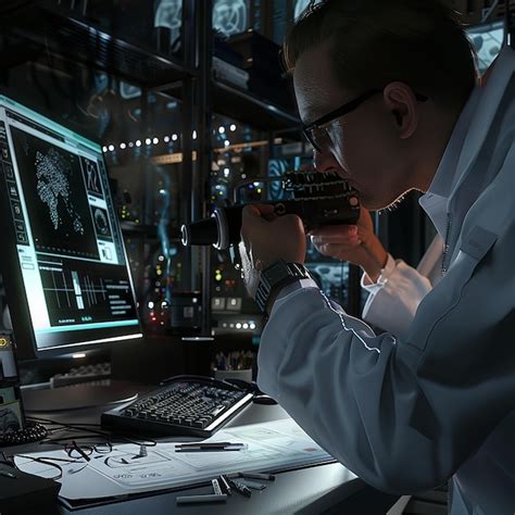 Premium Photo Cyber Forensics Investigator Analyzing Digital Evidence