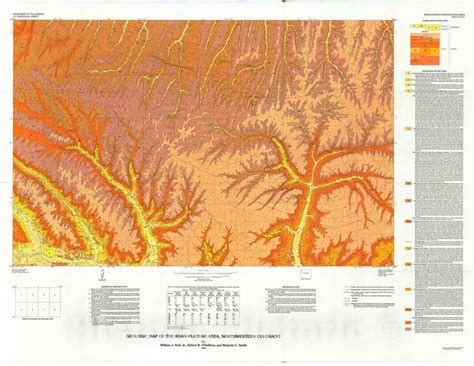 Map Geologic Map Of The Roan Plateau Area Northwestern Colorado 1989 Cartography Wall Art