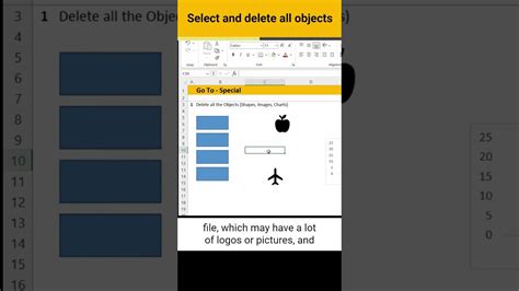 Select And Delete All Objects In Excel Youtube