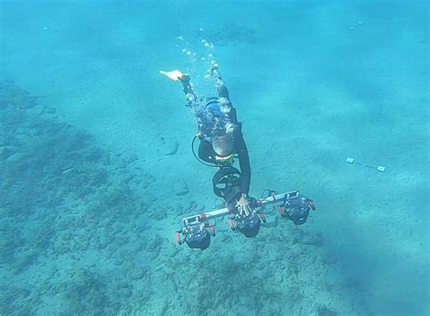 three camera photogrammetry rig developed for the methoni project