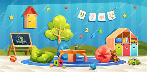 Interior De La Sala De Juegos De Jardín De Infantes Cuarto De Niños