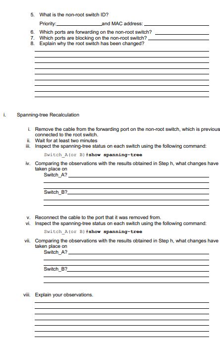 Part Spanning Tree Protocol In Switched LAN Chegg