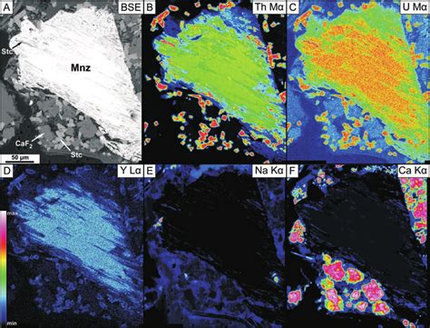 Bse Im Age A And X Ray Compositional Maps Bf Of Monazite Al Tered