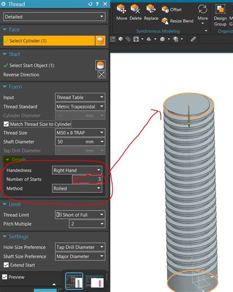 number of starts option in thread feature is not affecting the actual
