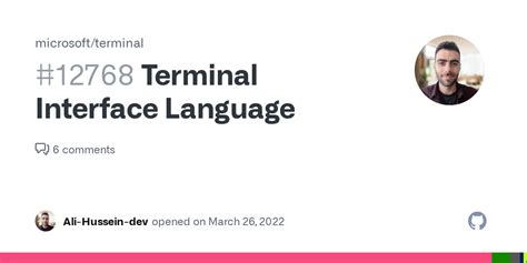 Terminal Interface Language · Issue 12768 · Microsoftterminal · Github