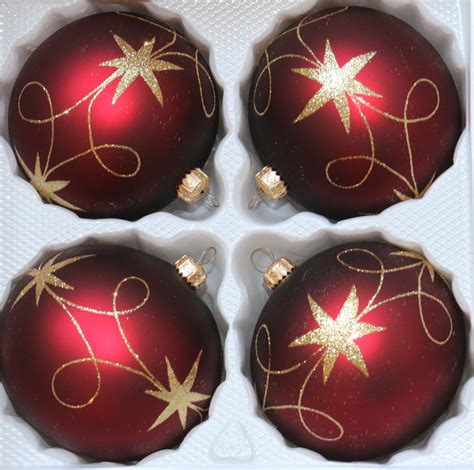 Matter Dunkelrote Weihnachtskugeln Aus Glas