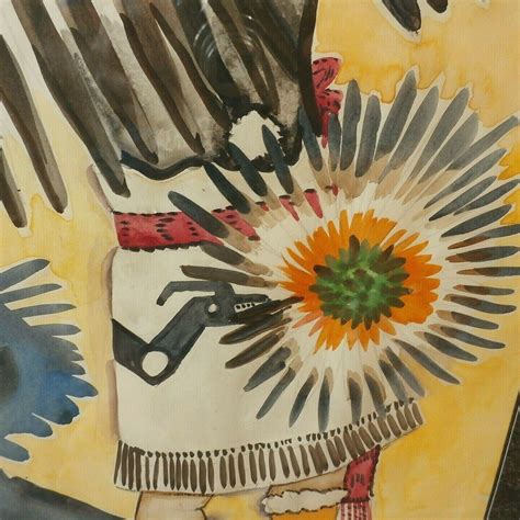 Original David Redtruck Yeaman American Indian Corn Dance Watercolor