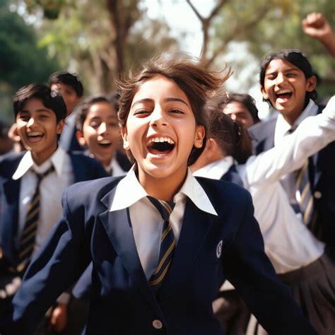 Premium Photo Excited School Girls Group At School