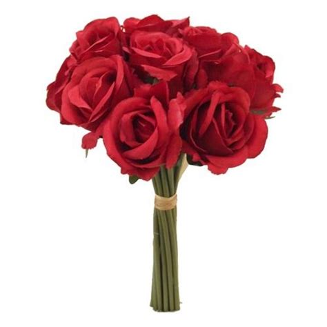 12 Stems Artificial Red Rose Bunch