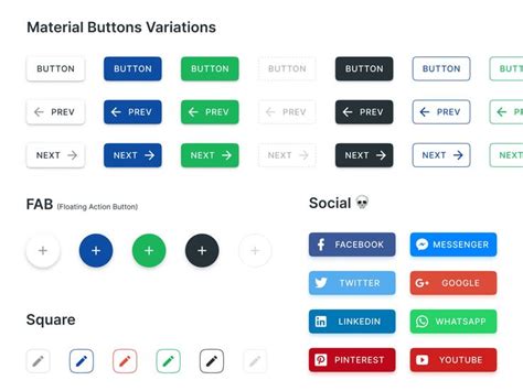 Material Design Buttons Ui Figma Templates
